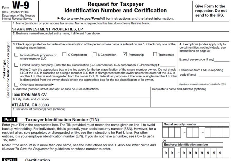 How To Guides: Correctly completing an IRS Form W-9 with examples ...